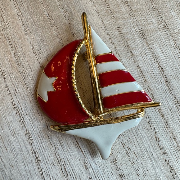Jewelry | Vintage Sailboat Pin | Poshmark